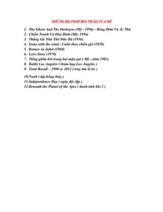 Những bộ phim nổi tiếng của mỹ PDF