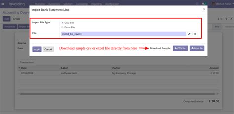 Import Bank Statement Lines From CSV File Import Bank Statement Lines
