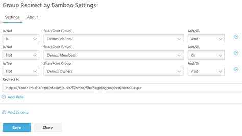 sharepoint group redirect bamboo solutions cloud parts