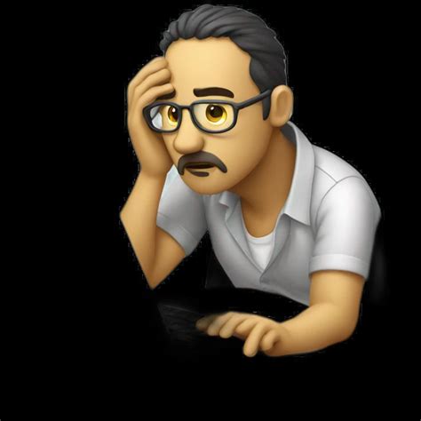 Exhausted Programmer With Computer Emoji Ai Emoji Generator