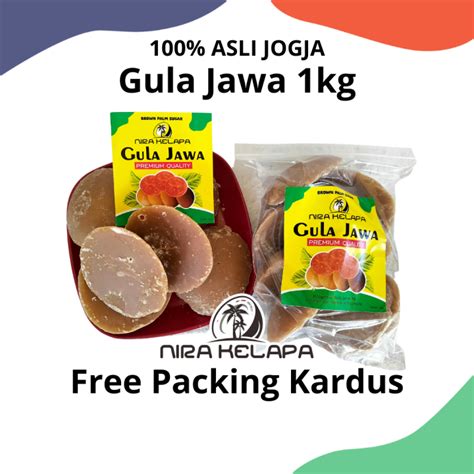Gula Merah 1kg Asli Jogja Nira Kelapa Batok Jawa Original Premium Brown
