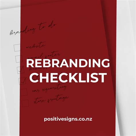 Your Ultimate Rebranding Checklist Positive Signs Print