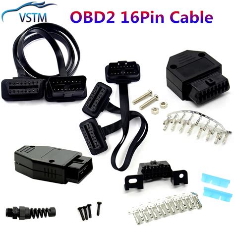 Newest Obd2 16pin Male Plug Connector For Elm327 Extension Adapter Obd