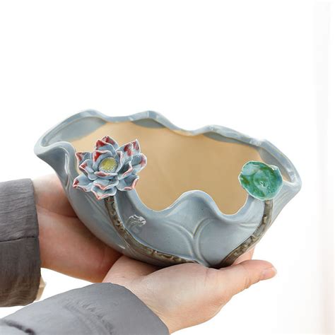 ☺ กระถางต้นไม้อวบน้ำเซรามิกขนาดใหญ่เคลียร์ง่ายสินค้าชำรุดมีข้อบกพร่องสโตนแวร์กระถางดอกไม้ขนาด