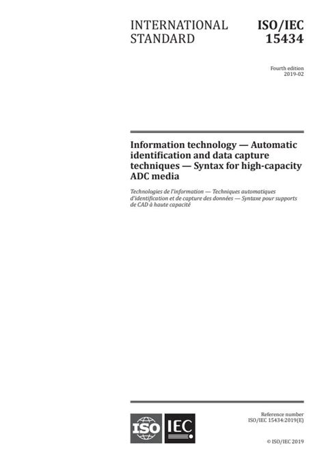 ISO IEC 15434 2019 Information Technology Automatic Identification And Data Capture Techniques