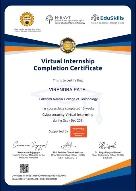 Virendra Patel On Linkedin Cybersecurity Share Internship