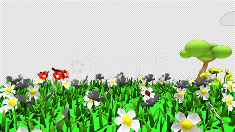 Animated Grass With Flowers