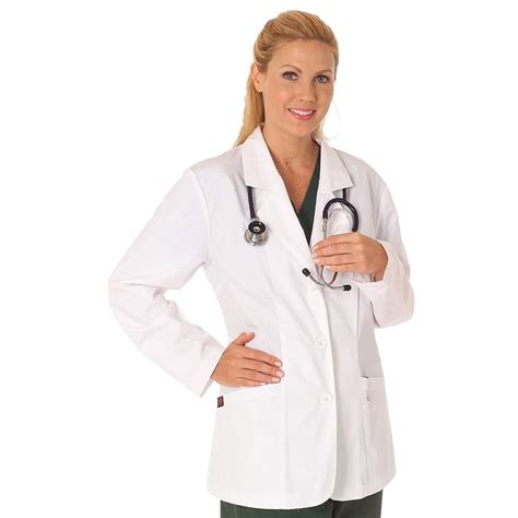 Womens 29 Short Tailored Lab Coat Princess Seam Tie Back Nurse