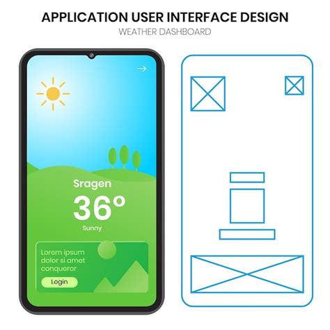 premium vector design user interfaces and wireframes for weather