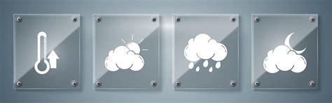 月と星雨太陽と雲の天気と温度計と雲を設定します正方形のガラスパネルベクトル しずくのベクターアート素材や画像を多数ご用意 しずく