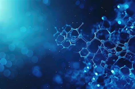 Premium Photo Chemical Formulas On Blue Futuristic Background