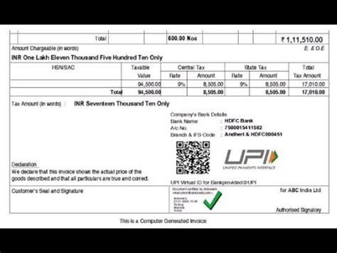 QR Code In Tally Invoice UPI Base YouTube