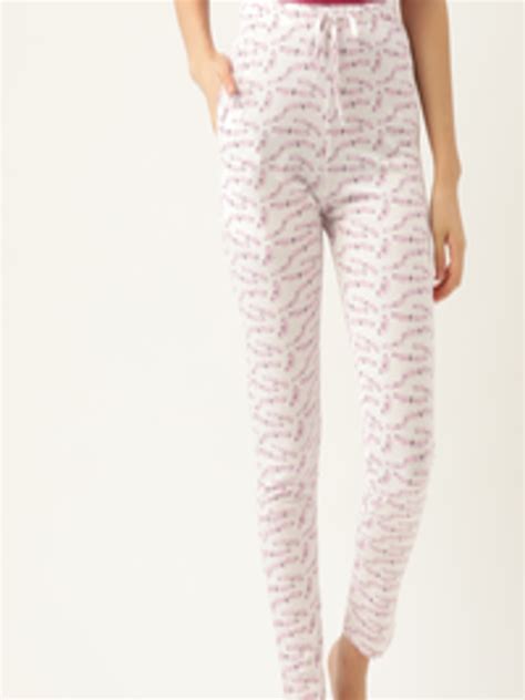 Buy Etc Women Pink Regular Fit Printed Pure Cotton Lounge Pants