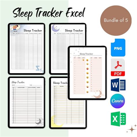 Sleep Tracker Excel Template Blank Printable Pdf Word