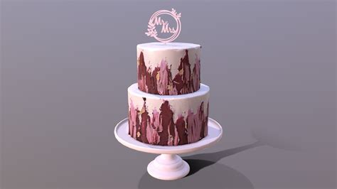 Elegant Hibiscus Wedding Cake Buy Royalty Free 3D Model By Cakesburg