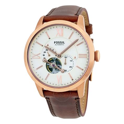 Fossil Townsman Beige Dial Automatic Mens Watch Me3105 Townsman