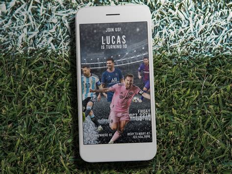 E Invite Messi Birthday Invitation Messi Invite Miami MLS Soccer