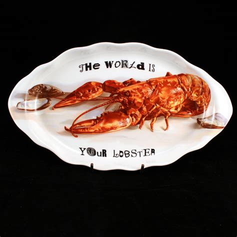 The World Is Your Lobster Scallop Edged Dish Stokes Croft China