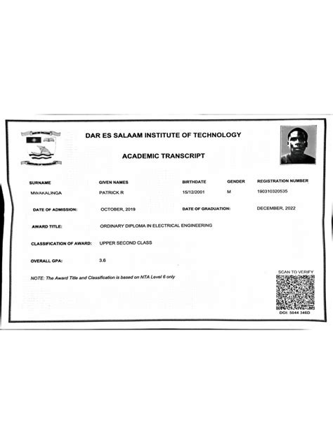 Academic Transcript Pdf