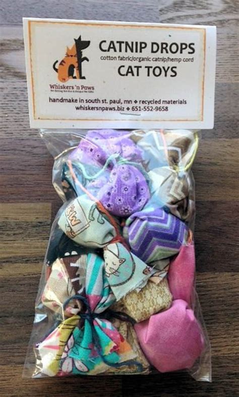 Catnip Cat Catnip Drops Cotton Fabric Organic Ground Catnip 10 Per Pack Cat Toys Etsy