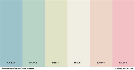 Anonymous Citation Color Scheme Palettes