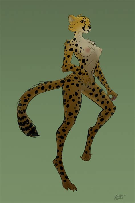 Rule 34 2020 Anthro Black Nose Black Spots Breasts Cheetah Felid
