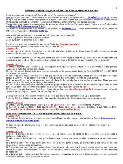 Amonitas E Moabitas Pdf Gênesis Livro Assíria