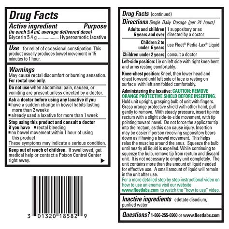 Fleet Liquid Glycerin Suppositories For Adult Constipation 75 Ml 4 Ct