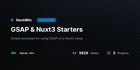 Gsap Nuxt Starters By Gsap Dev Stackblitz