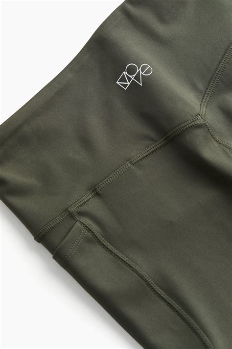 Pocket Detail Sports Hotpants With Drymove™ Khaki Green Ladies Handm Gb
