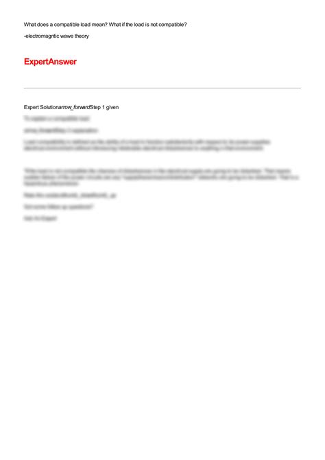 Solution Solution For What Does A Compatible Load Mean What If The Load Is Not Compatible