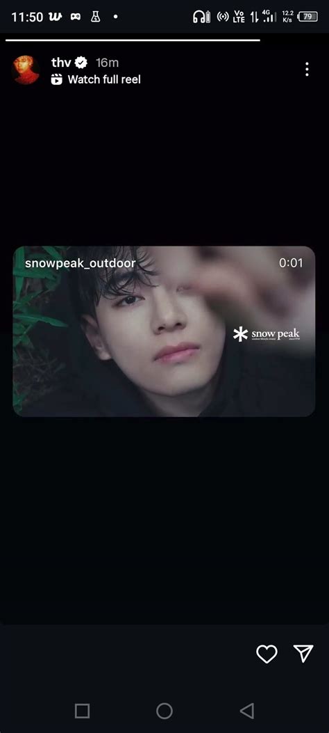 Bts Community Post V Ig Story V Share A Reel 💜💜💜🥰