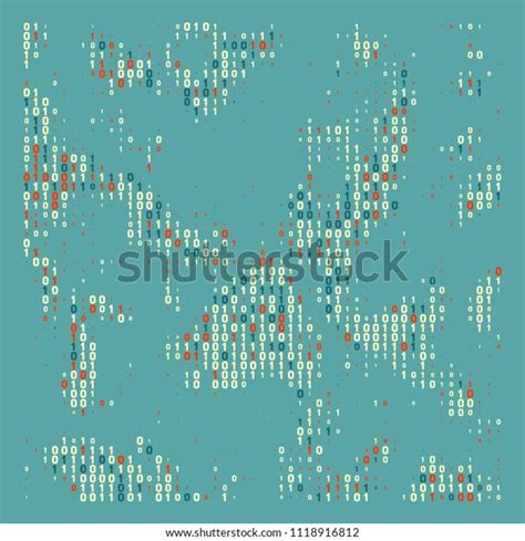 Streaming Abstract Binary Code Background Data Stock Vector Royalty