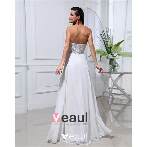 Sexy Ruffle Beading Chiffon Sweetheart Floor Length Evening Dresses