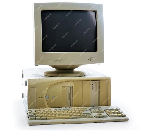 Premium Photo Obsolete Computer Set Isolated On White