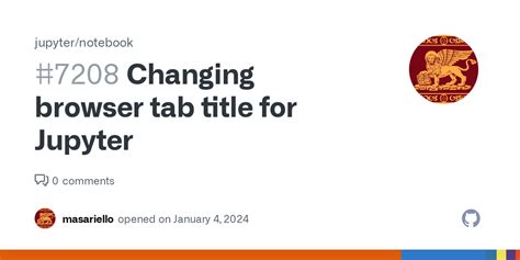 Changing Browser Tab Title For Jupyter Issue Jupyter Notebook