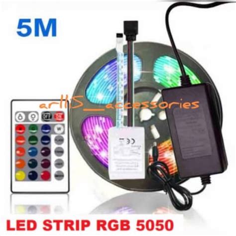 Jual Led Strip 5050 RGB Komplit Remote Controller Modul Adaptor 12V 3A