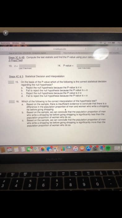 Solved Steps C Compute The Test Statistic And Find Chegg