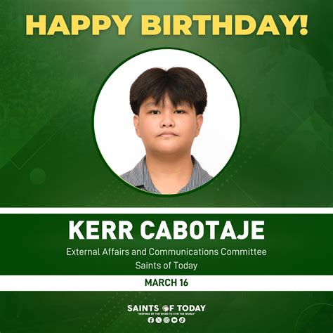 Saints - Let us send our greetings of a “Happy Birthday!” to one of Saints of Today's External ...
