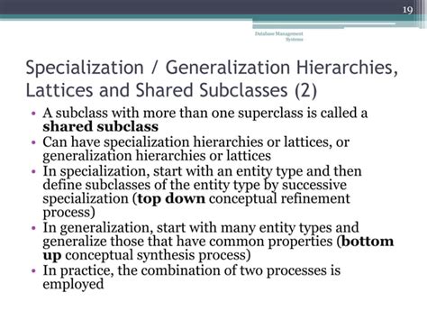 Specialization And Generalization Lec 13 Pptx