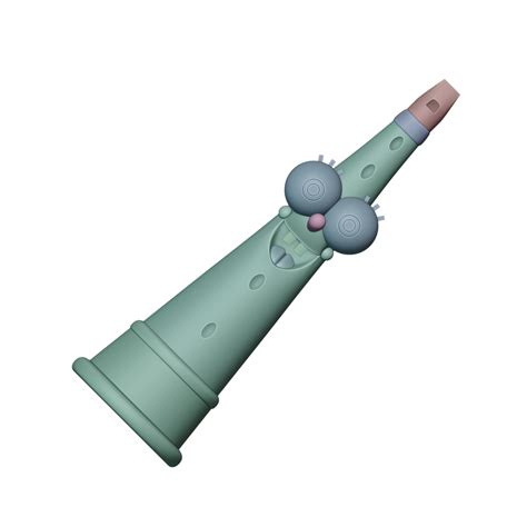 Spongebob Clarinet 3d File Wireframe