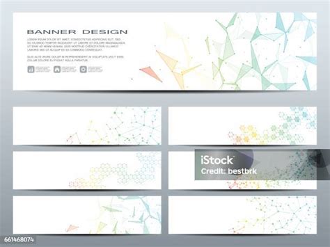 현대 과학적인 배너의 집합입니다 분자 구조 Dna 그리고 신경입니다 추상적인 배경입니다 의학 과학 기술 비즈니스 웹사이트 템플릿 확장 가능한 벡터 그래픽 건강관리와 의술에