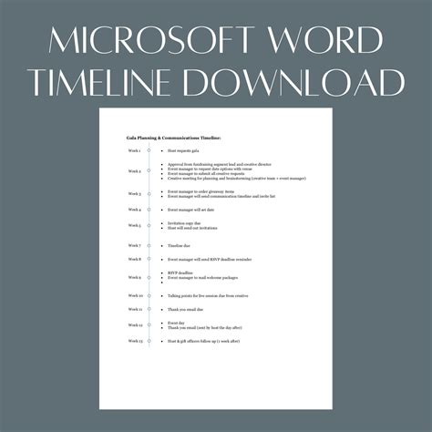 Microsoft Word Timeline Template Use To Create A Clean And Modern