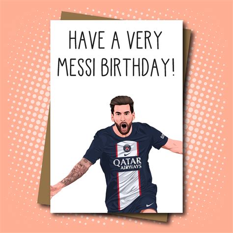 Lionel Messi Inspired Birthday Card Etsy