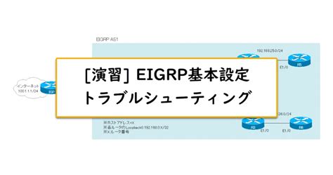 演習 EIGRP基本設定 トラブルシューティング EIGRPの仕組み ネットワークのおべんきょしませんか