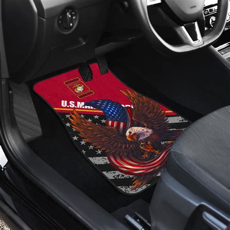 Eagle Car Floor Mats With American Flag Design Durable Rubber Mats