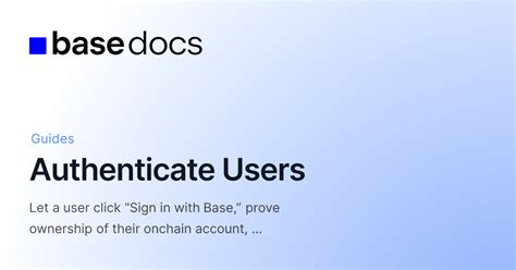 Authenticate Users Base Documentation
