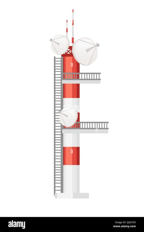 Modern Communication Tower Construction For Tv Radio Network Or Gsm Technology Vector