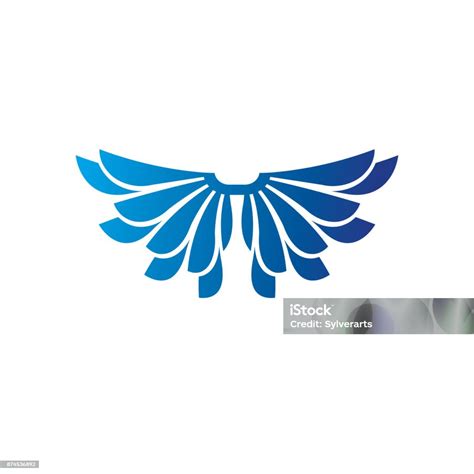 블루 자유 날개의 상징 팔의 문장 학 외 투 벡터 일러스트입니다 개념에 대한 스톡 벡터 아트 및 기타 이미지 개념 개성
