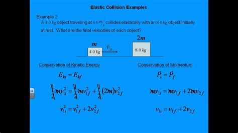 AP Physics Momentum Elastic Collision Examples YouTube